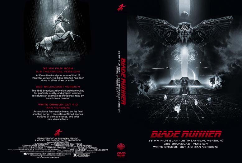 Blade Runner 35 mm film scan + CBS cut + White Dragon Cut RARE 3 DVD ...