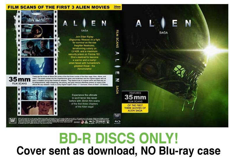 Alien Aliens Alien 3 trilogy 35mm film scans RARE collectible Blu-ray