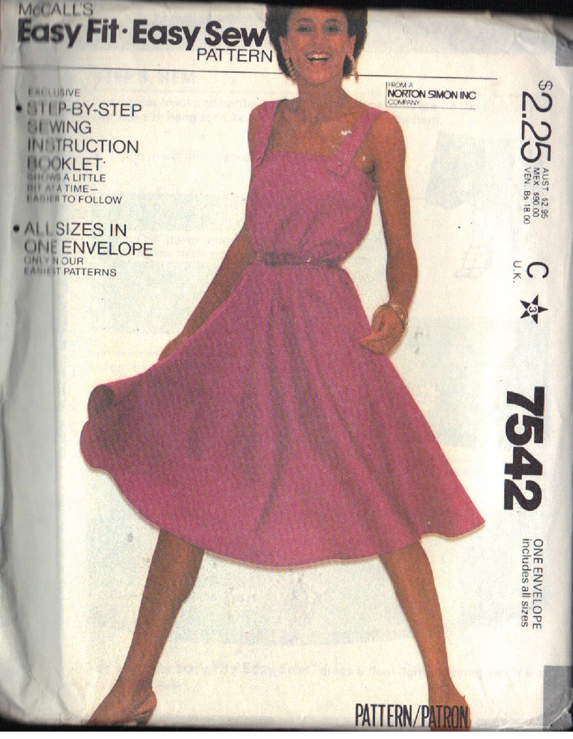 McCall's pattern 7542 sizes 6-20 MISSES’ for a button strap shoulders ...