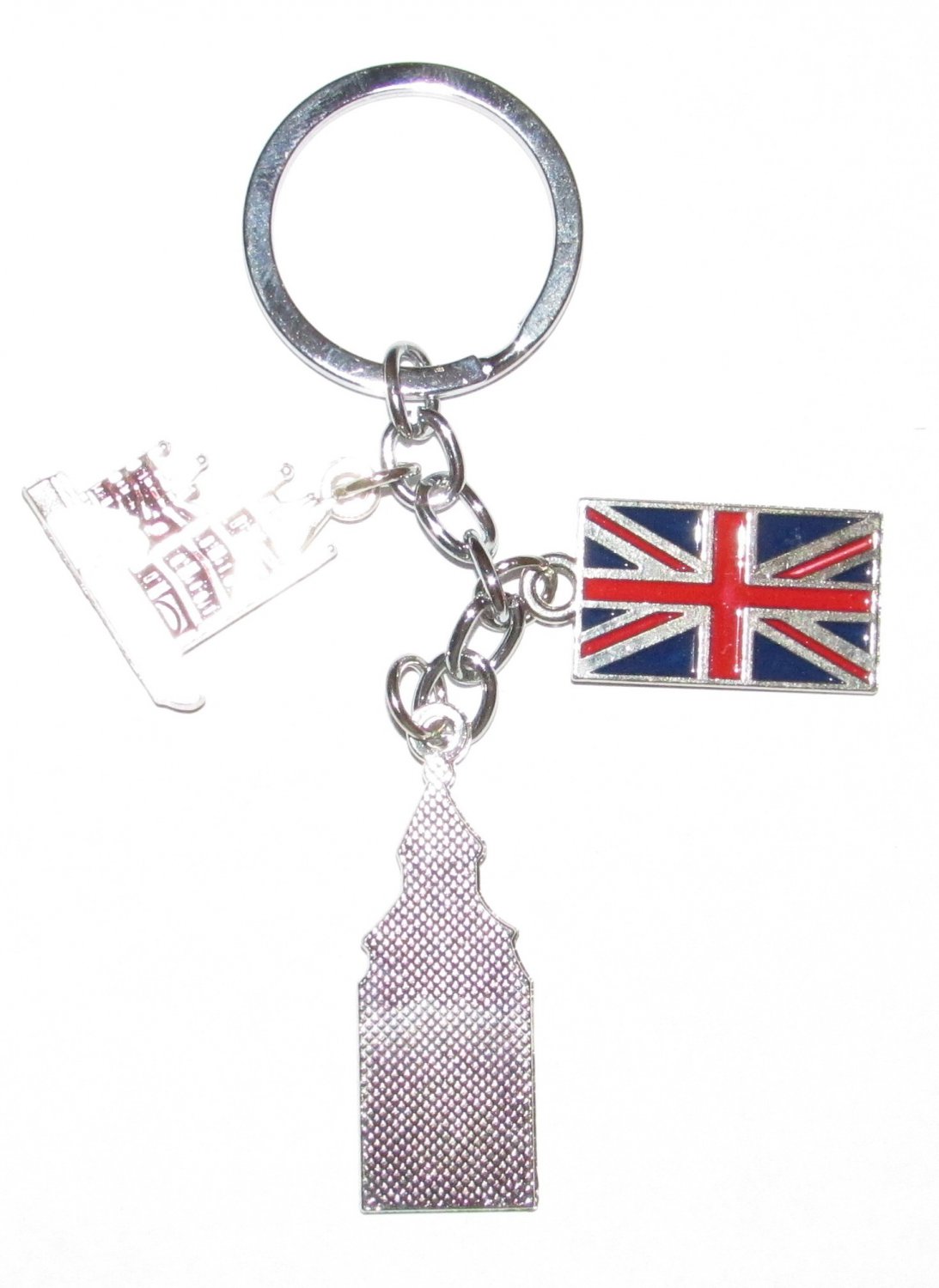 BRITISH Flag Big Ben Cathedral Metal Alloy KEY CHAIN Ring Keychain NEW