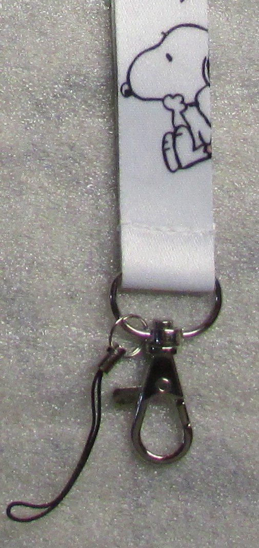 Peanuts SNOOPY Charlie Brown White LANYARD KEY CHAIN Ring Keychain ID ...