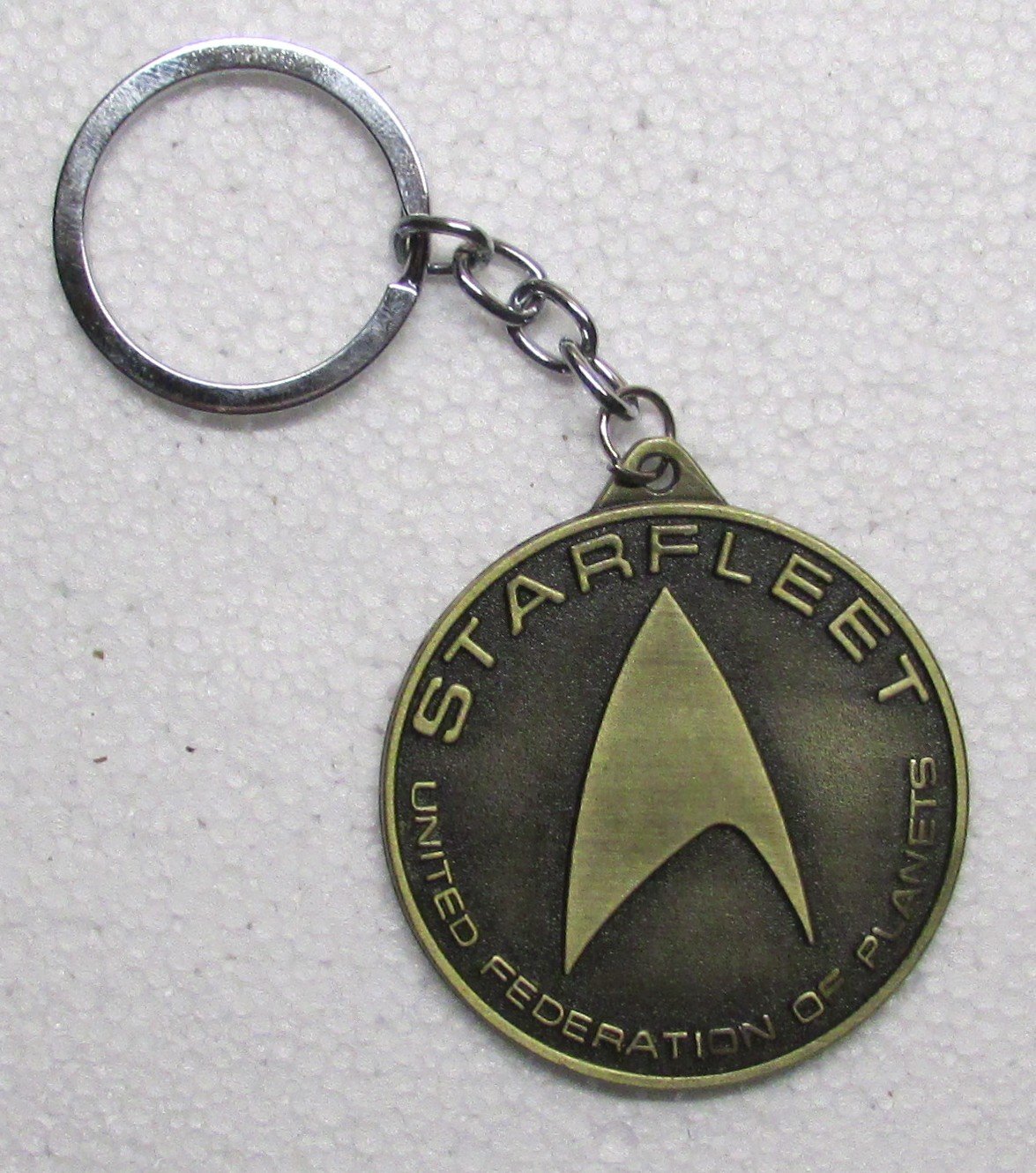 STAR TREK Bronze Starfleet Federation of Planets KEY CHAIN Ring ...