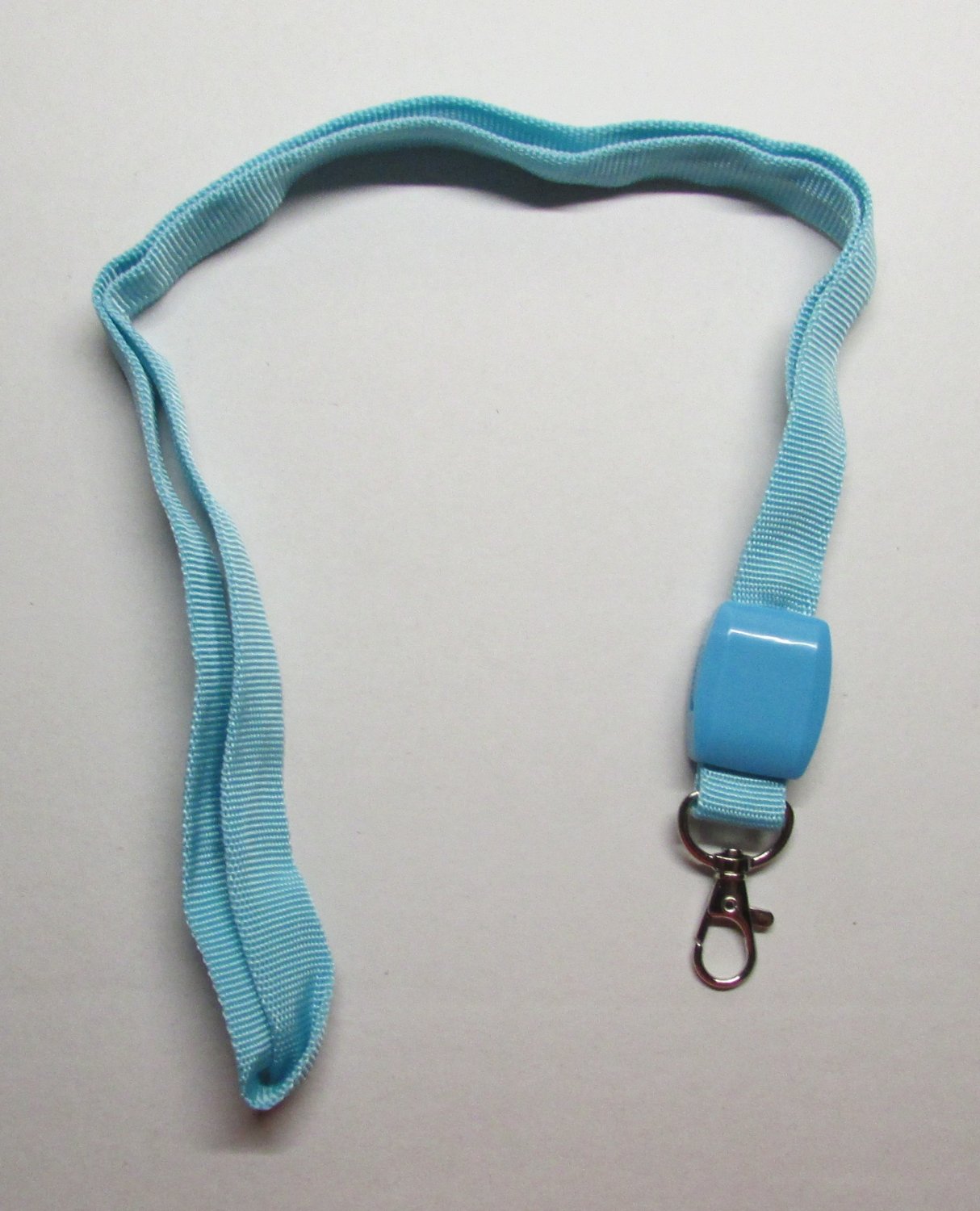 LED Blinking Light Up BLUE LANYARD KEY CHAIN Ring Keychain ID Holder NEW