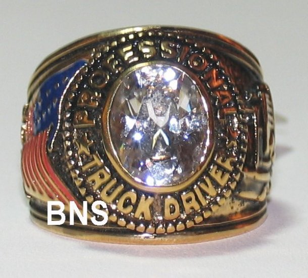 TRUCKER TRUCK DRIVER RING CLEAR CZ Size 14 New YGP