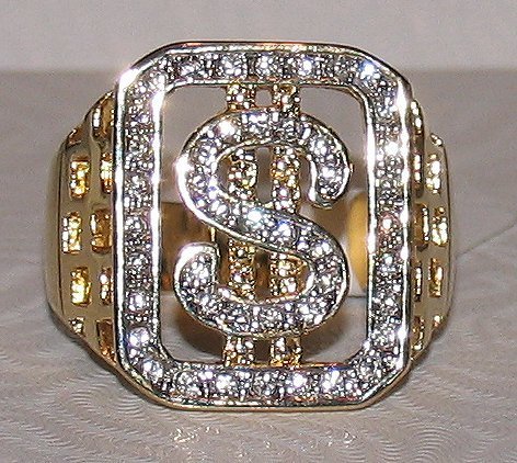 Hip Hop Ring Size 14 Iced Thug Hot Bling Dollar Sign Gambler Money New