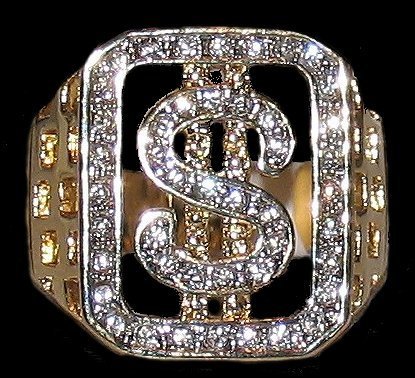 Hip Hop Ring Size 14 Iced Thug Hot Bling Dollar Sign Gambler Money New