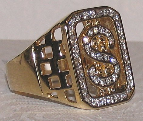 Hip Hop Ring Size 14 Iced Thug Hot Bling Dollar Sign Gambler Money New