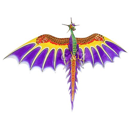 Large Purple 3D Flydragon Kite (Chinese Silk Kite)