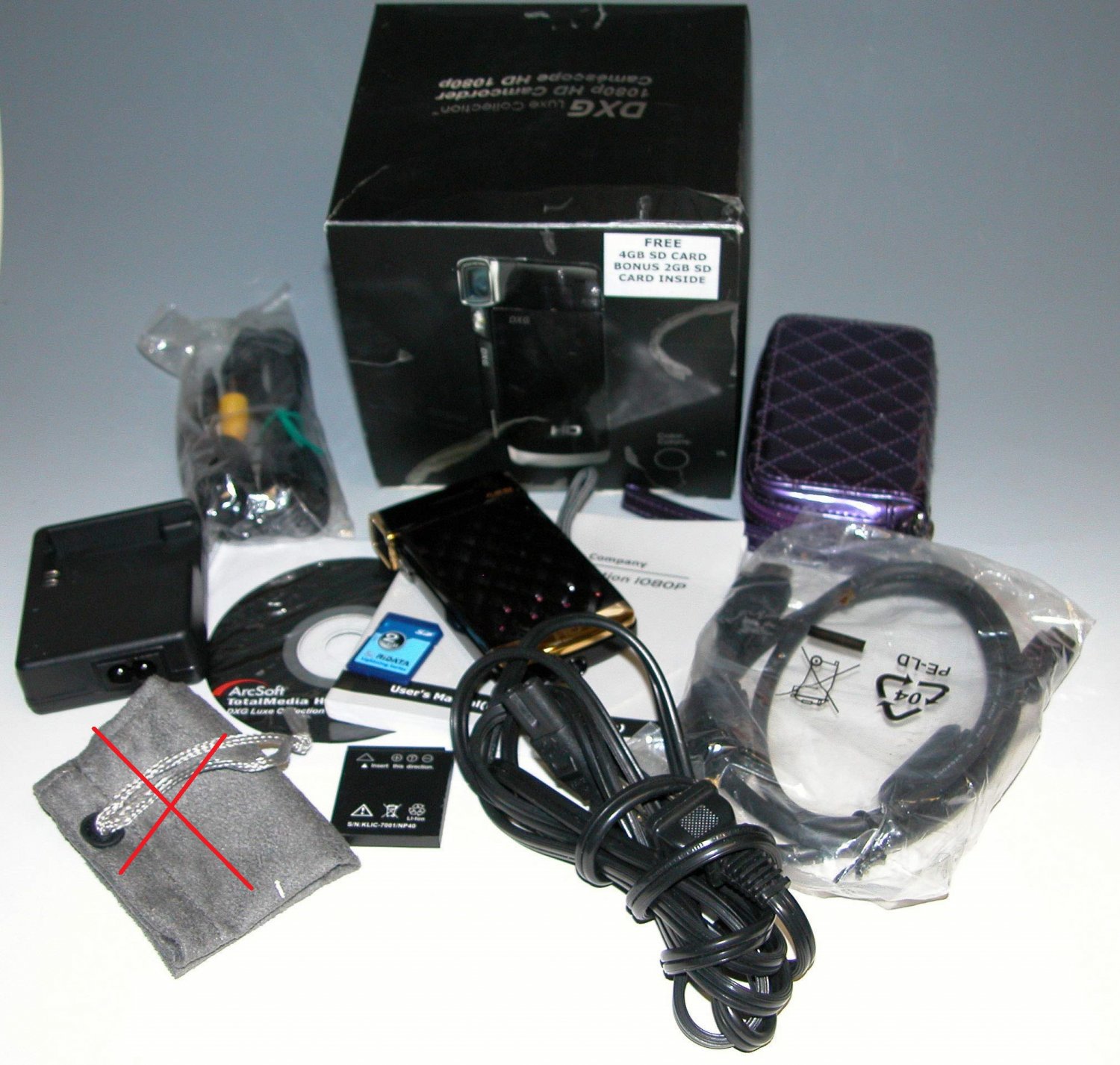 DXG Luxe Collection DXG-5C8V HD 1080P 5MP Video Camcorder - Purple