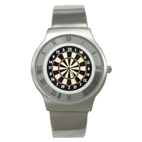 Dart Board Game Stainless Steel Wrist Watch Unisex 054