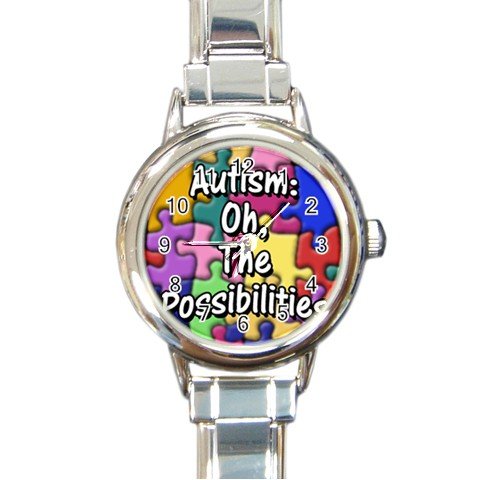 AUTISM Awareness Health Kids Round Italian Charm Wrist Watch 530