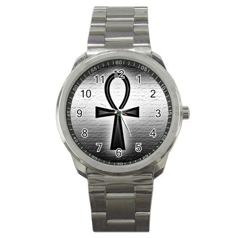 Egypt Pharaoh Ankh Life Eternal Silvertone Sports Metal Watch 216