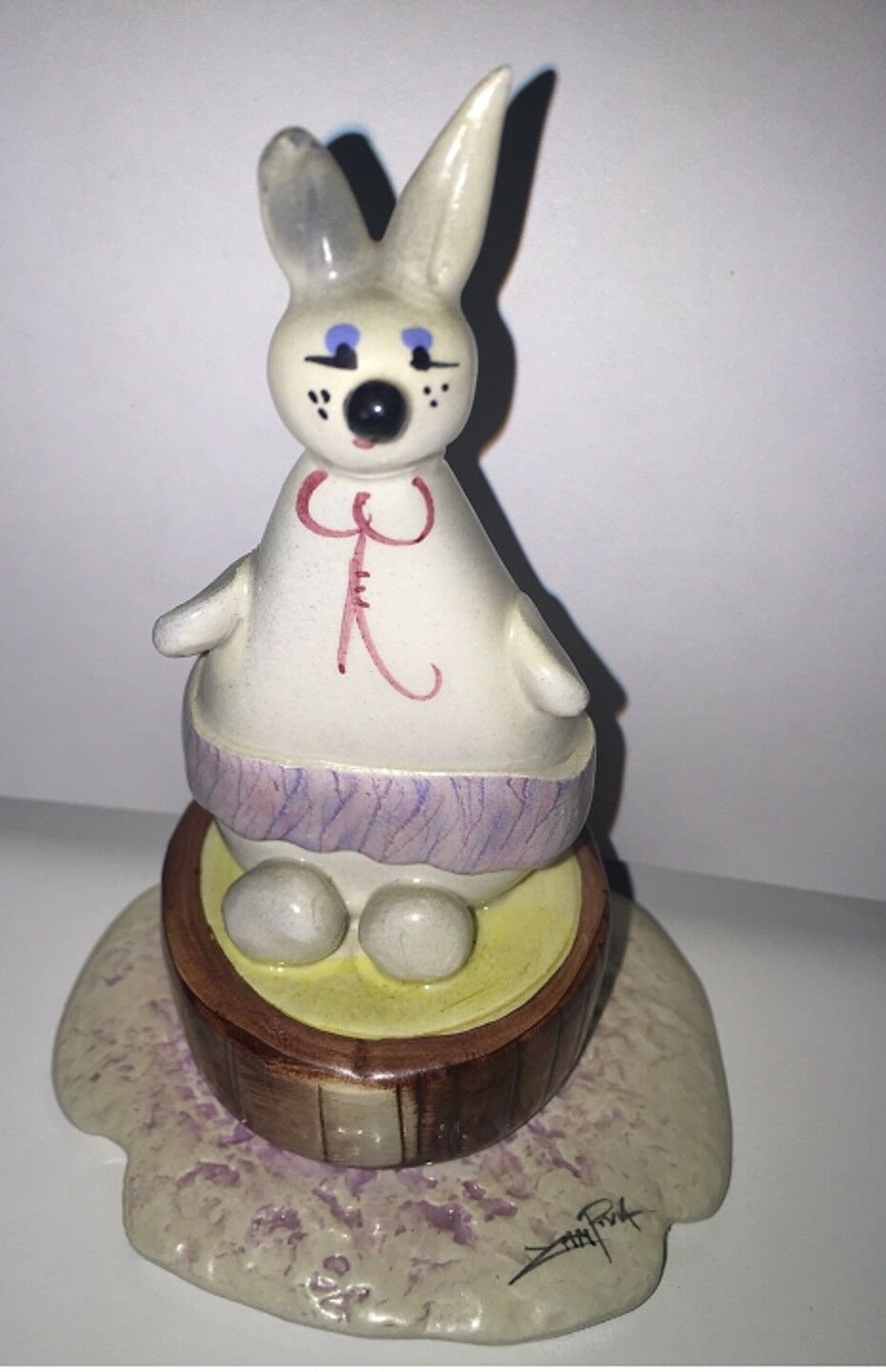 Vintage Italian Zampiva White Bunny Rabbit Art Figurine - Italy / Easter