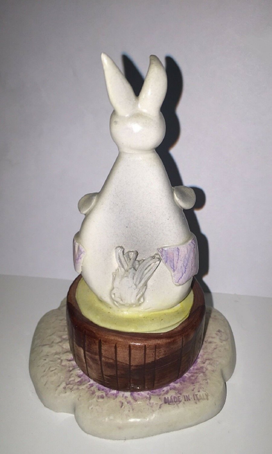 Vintage Italian Zampiva White Bunny Rabbit Art Figurine - Italy / Easter