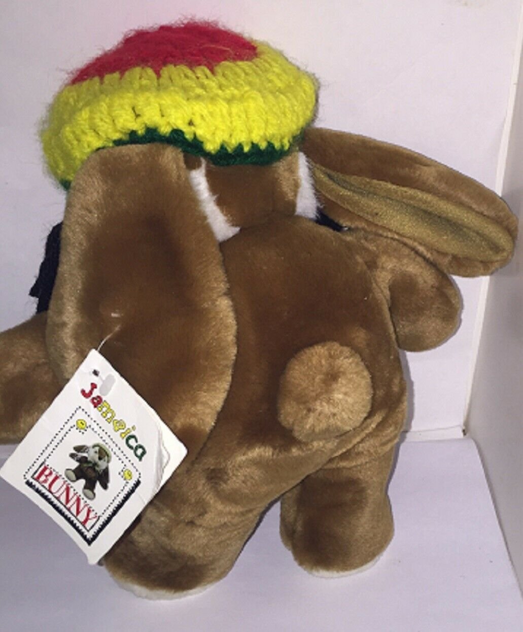 Vintage Jamaica Rasta Bunny 10" Stuffed Animal Plush - No Problem