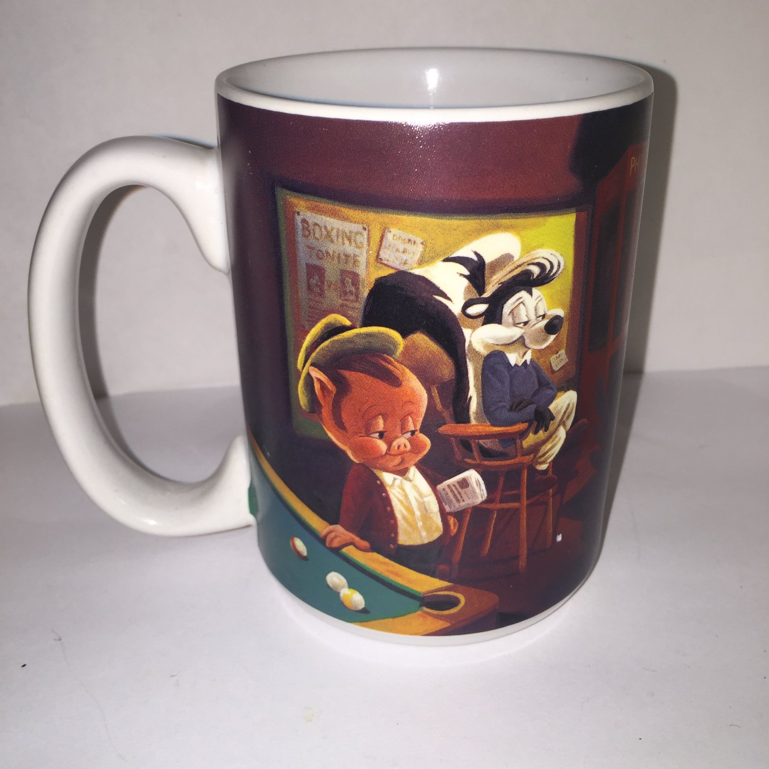 Vintage 1994 Warner Bros Studio Store Coffee Mug Looney Tunes Billiards ...