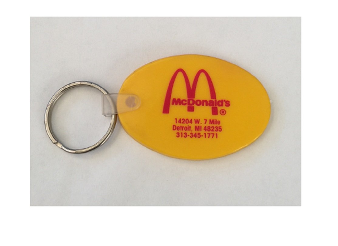 Vintage Detroit McDonalds Yellow Keychain Key Ring