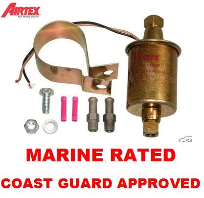 MARINE FUEL PUMP ELECTRIC IN LINE COAST GUARD APPROVED 5psi-9psi 5/16 LINE