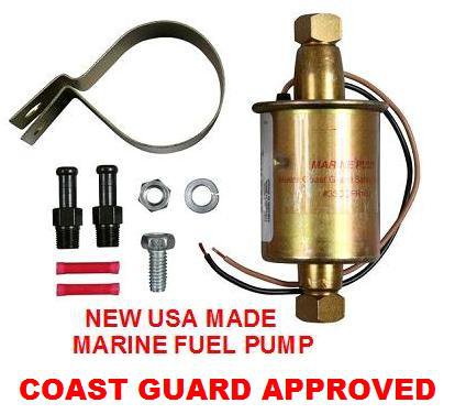 MARINE FUEL PUMP UNIVERSAL ELECTRIC 30gph 3psi-5psi LOW PRESSURE COAST ...