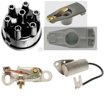 DISTRIBUTOR CAP ROTOR POINTS CONDENSER FORD MERCURY 6 CYLINDER 144 170 200