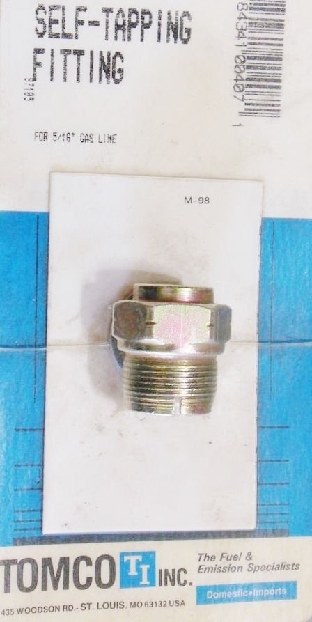 CARBURETOR FITTING FUEL LINE FITTING SELF TAPPING 5/16 GAS LINE THREAD ...