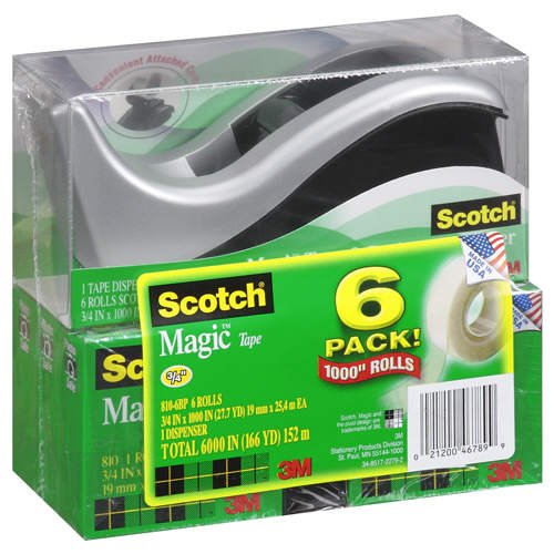 Scotch Magic Tape Dispenser w/ 6 rolls