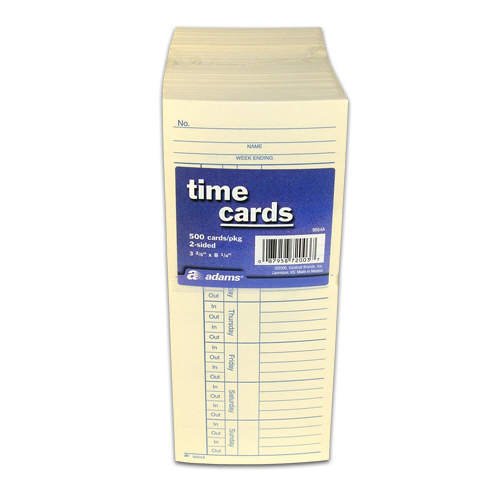 Two-Sided Time Cards (500 ct.)