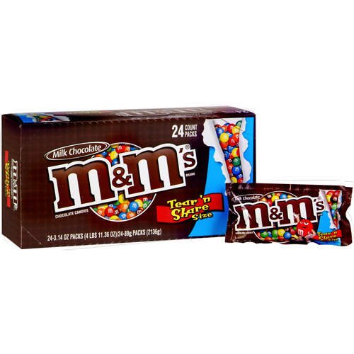 M&M King Size Combo (24 pack box of each peanut & regular M&Ms)