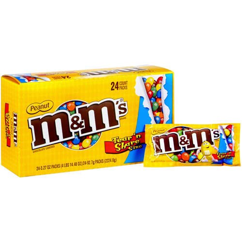 M&M King Size Combo (24 pack box of each peanut & regular M&Ms)