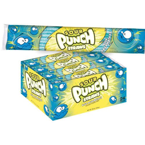Sour Punch Straws - Blue Raspberry (24 pack / 2 oz)