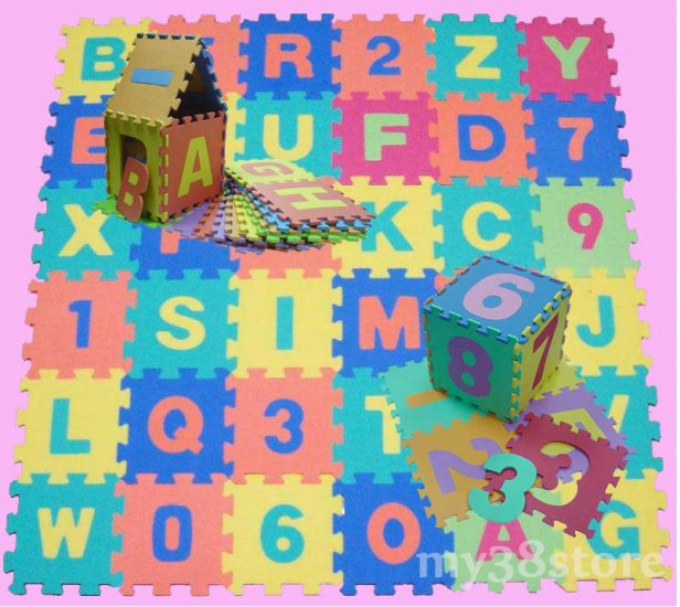 EVA Alphabet & Number Interlocking Puzzle Foam Mat 6"