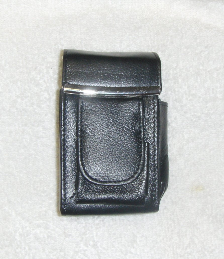 Genuine Leather Hard Cigarette Case - BLACK