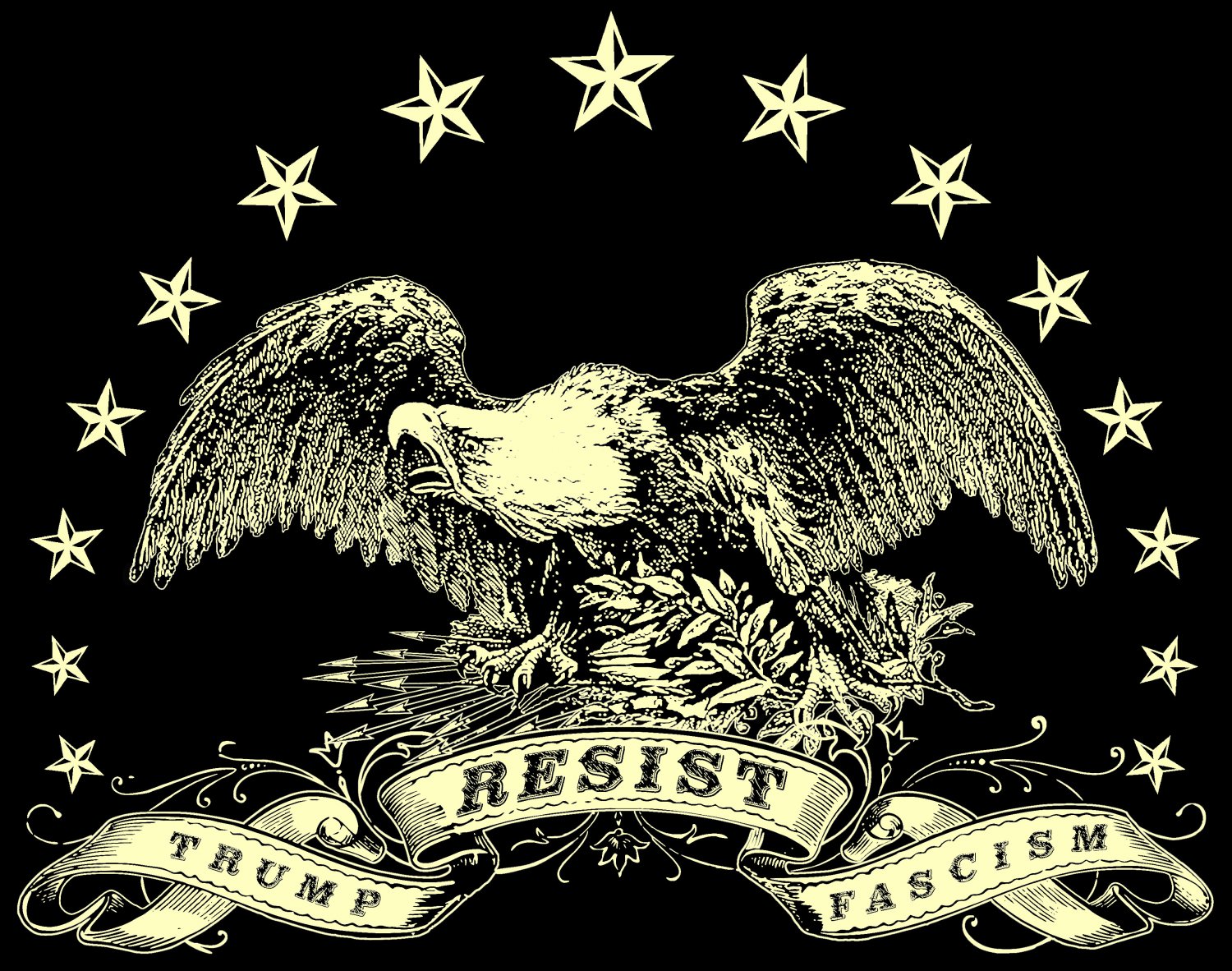 American Eagle Resistance Shirt - RESIST TRUMP RESIST FASCISM - Women's ...