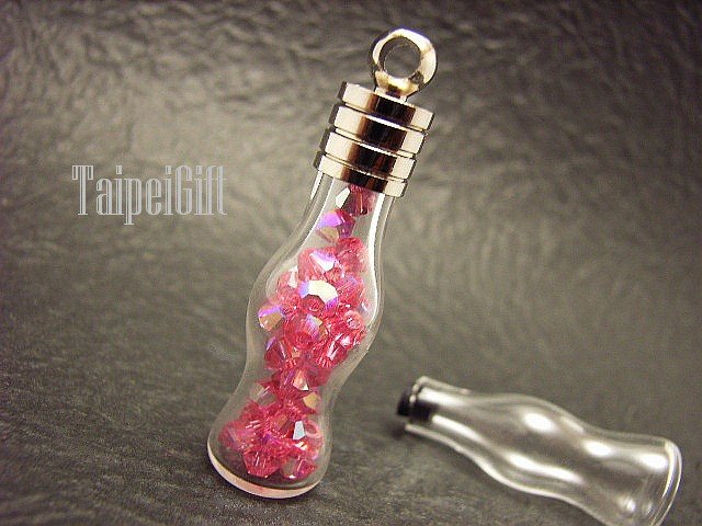 1 Mini Coke Glass Bottle Vial Charm Pendant DIY NAME ON RICE bead ...