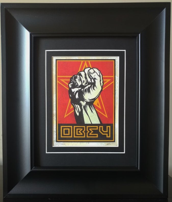 Shepard Fairey Obey Giant "Obey Fist" Framed Lithograph Art Card