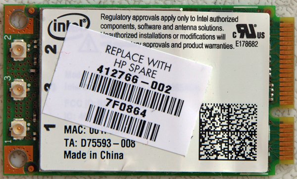 HP PAVILION DV6000 DV6500 DV6700 MINI PCIe WIFI CARD 412766-002