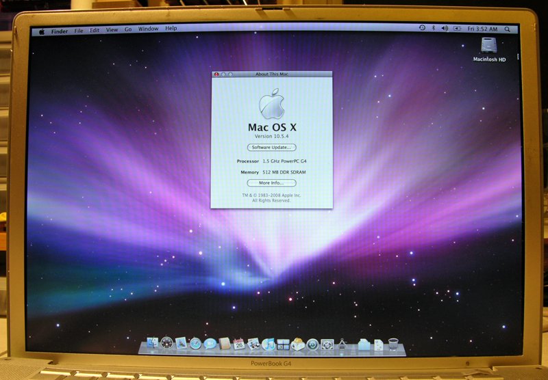 GENUINE OEM APPLE MAC POWERBOOK G4 15" LCD SCREEN ASSEMBLY A1138