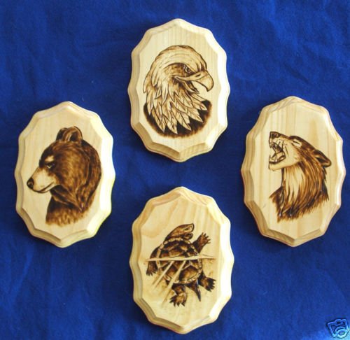 Native American Indian Artwork Woodburning 3 Clans