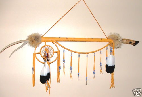 Indian Dance Staff Deer Antler & Dreamcatcher Native American made