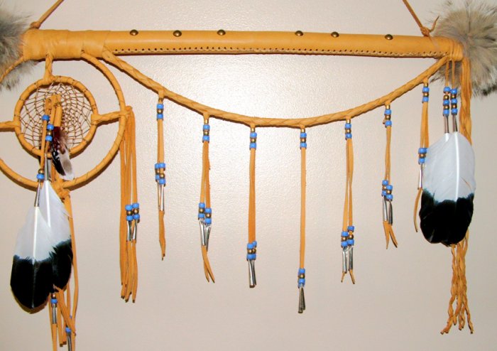 Indian Dance Staff Deer Antler & Dreamcatcher Native American made