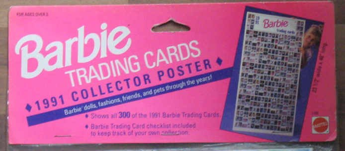 Mattel Barbie 1991 Trading Cards Poster NIP