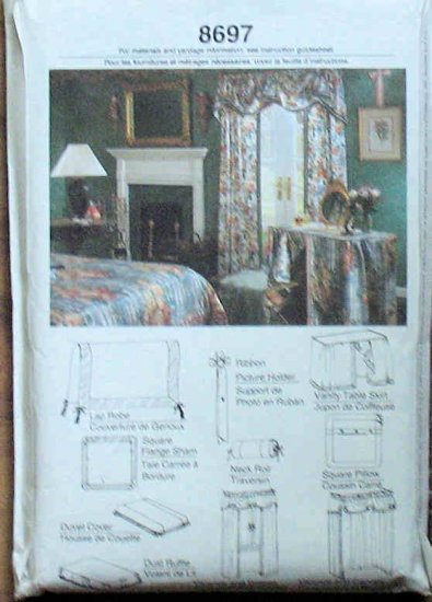 Simplicity Pattern 8697 Coordinated Bedroom Ensemble One Size NIP