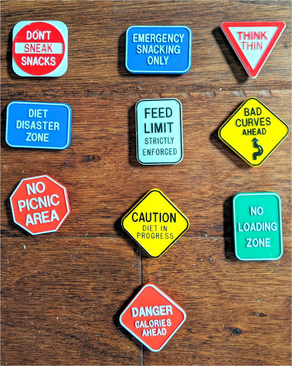 Vintage Refrigerator Magnets Funny Diet Dieting Sayings 10 Different