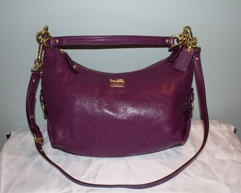 NWT Coach Hailey Madison 14304 Handbag Purple Leather