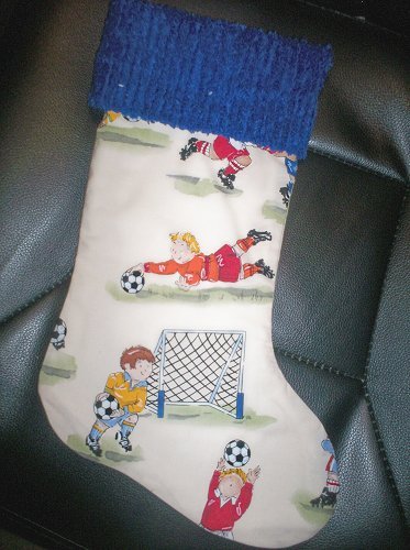 Handmade Christmas Stocking ~ Retro Soccer Kids & Balls FREE US AND ...