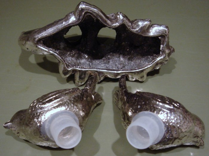 Excellent Pair of Silver plated Bird Figural Salt & Pepper Shakers