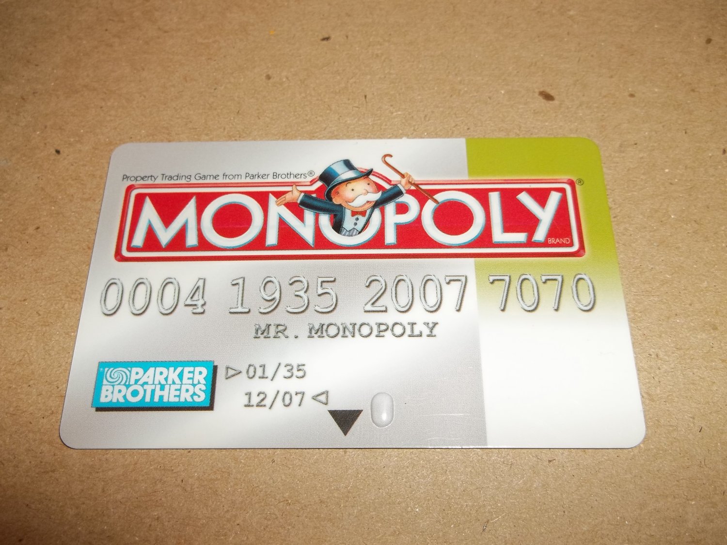 Monopoly Electronic Banking Game Part - 1 Bankcard -Green