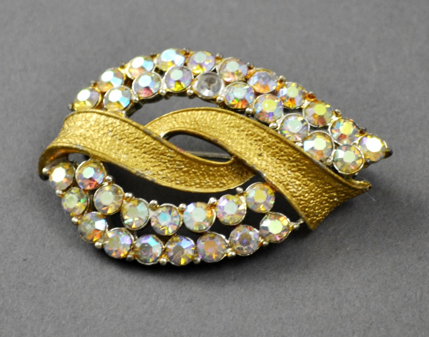 Vintage Coro Aurora Borealis Rhinestone Brooch Pin