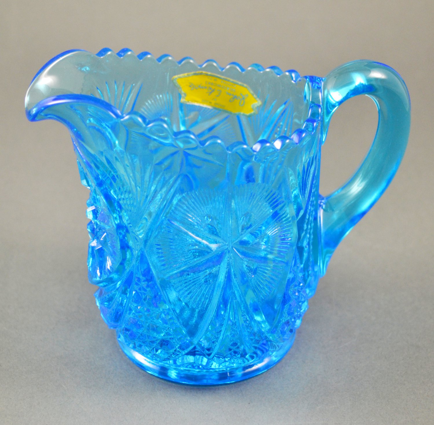 Vintage Kemple Yutec Blue Glass Creamer & Open Sugar