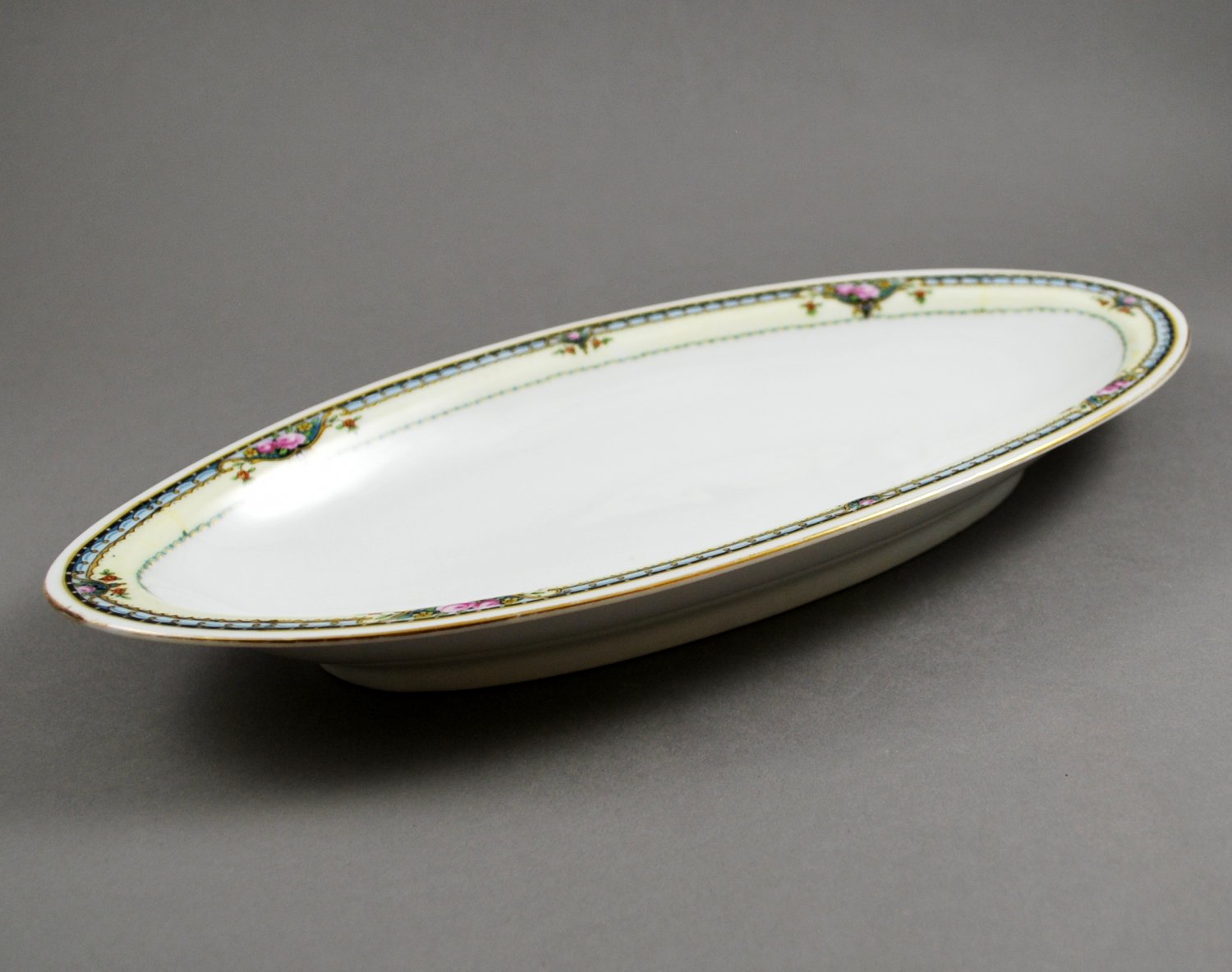 Epiag Aich Czechoslovakia Porcelain Relish Dish Warren Pattern w/ Pink ...